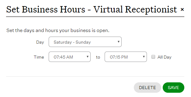 Configuring Business and Holiday Hours with the Virtual Receptionist ...